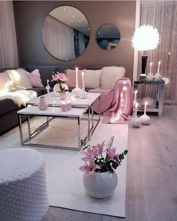 27 Encantadoras Ideas de Salas Decoradas en Color Rosa
